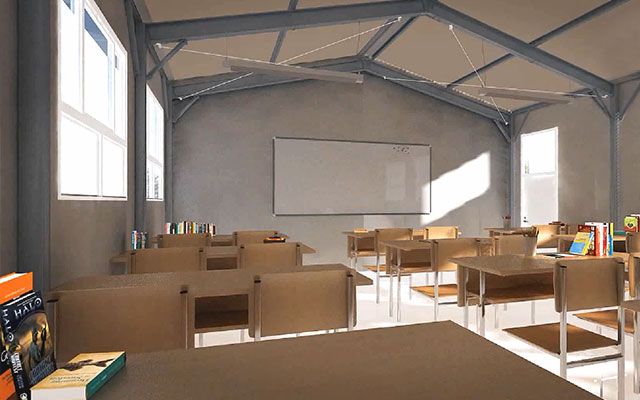 Multifunctional classroom of Peru double-C school - PTH